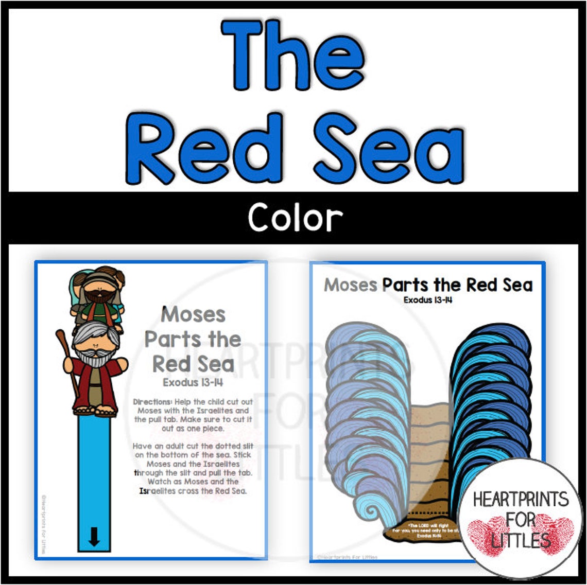 Moses and the Red Sea Bible Craft, Sunday School Activity and Craft ...