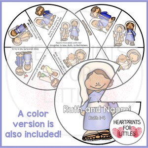 Ruth and Naomi Bible Story Wheel, Bible Craft, Sunday School Activity ...