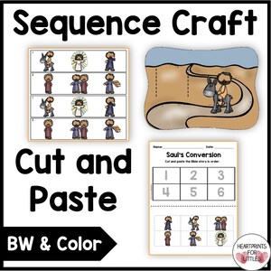 Saul's Conversion Bible Story Sequencing Activities for Kids, Saul ...