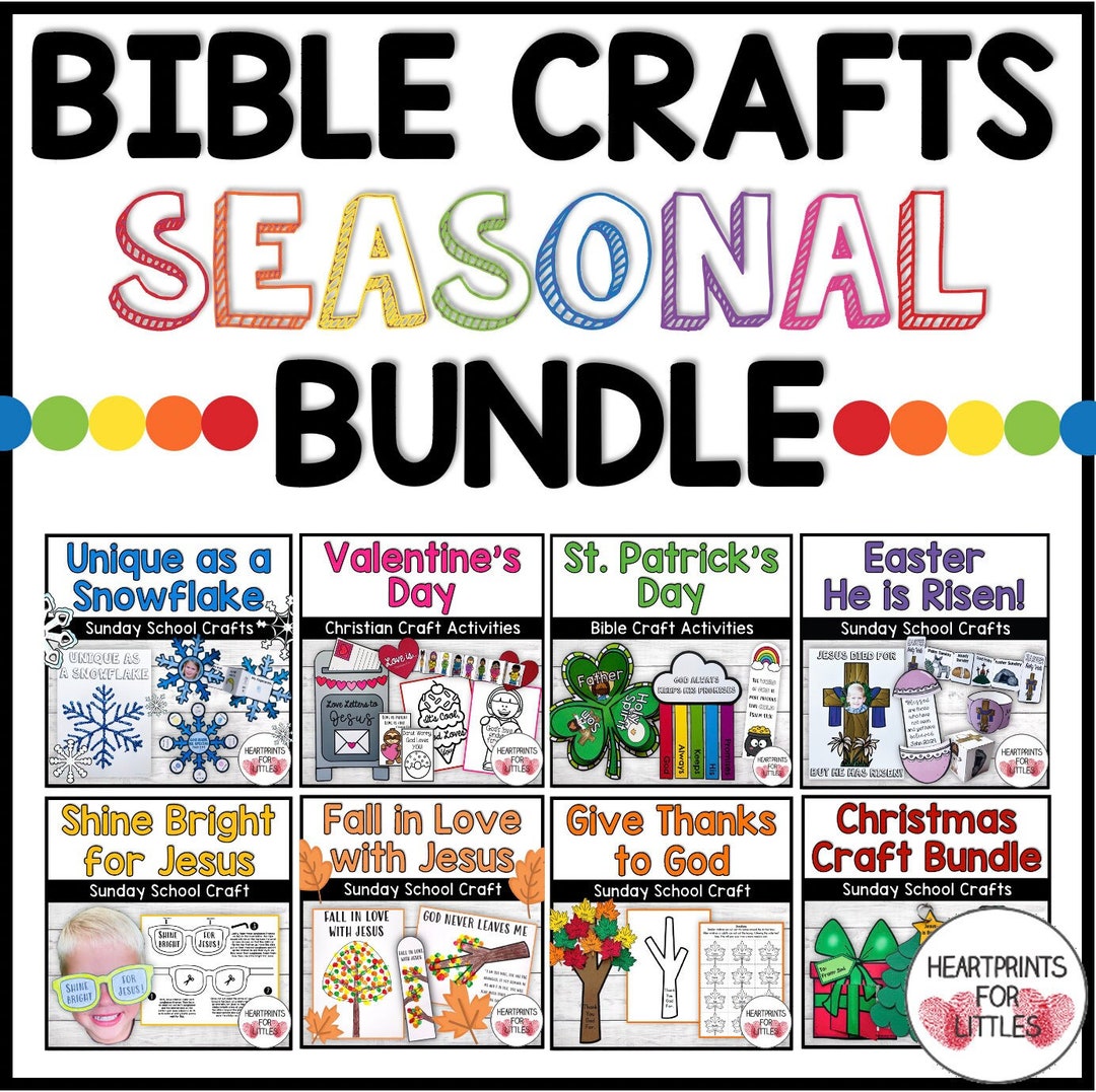 Seasonal Bible Craft Bundle, Sunday School Seasonal Crafts, Holiday ...
