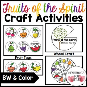 Fruits of the Spirit Craft Activities, Supplement Bible Activities for ...