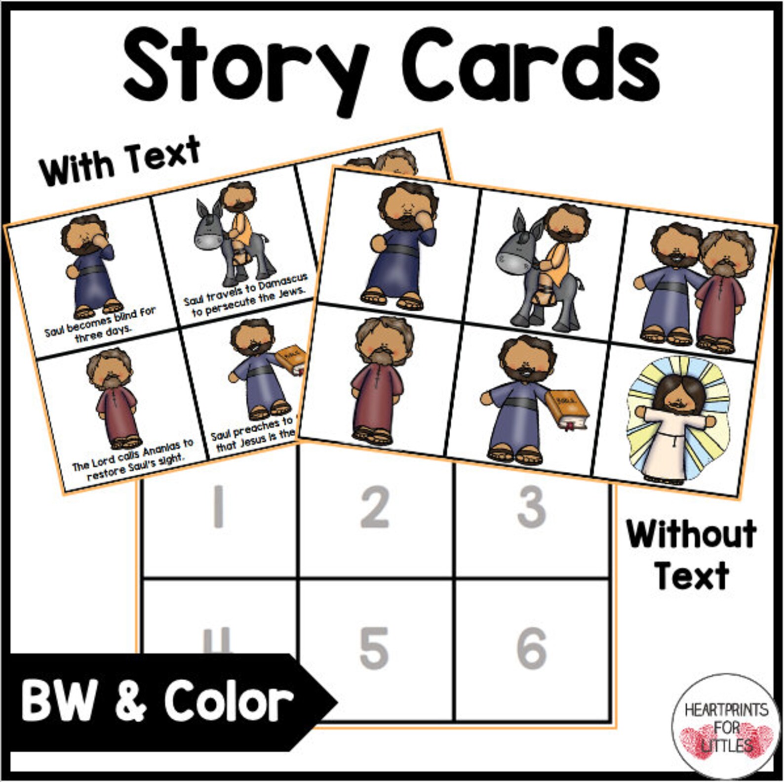 Saul's Conversion Bible Story Sequencing Activities for - Etsy