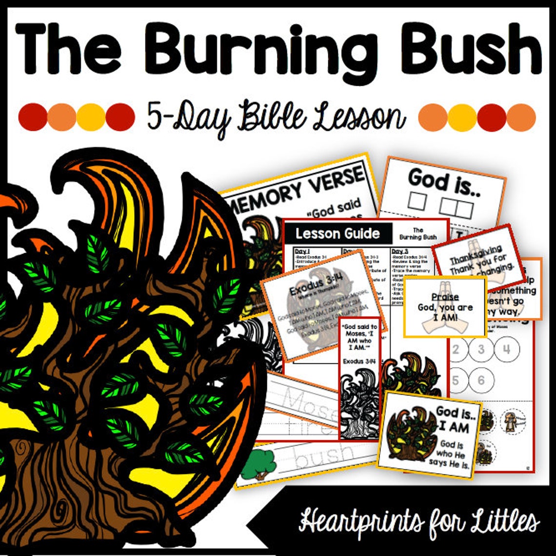 Moses and the Burning Bush Bible Story Bundle 5-day Bible - Etsy