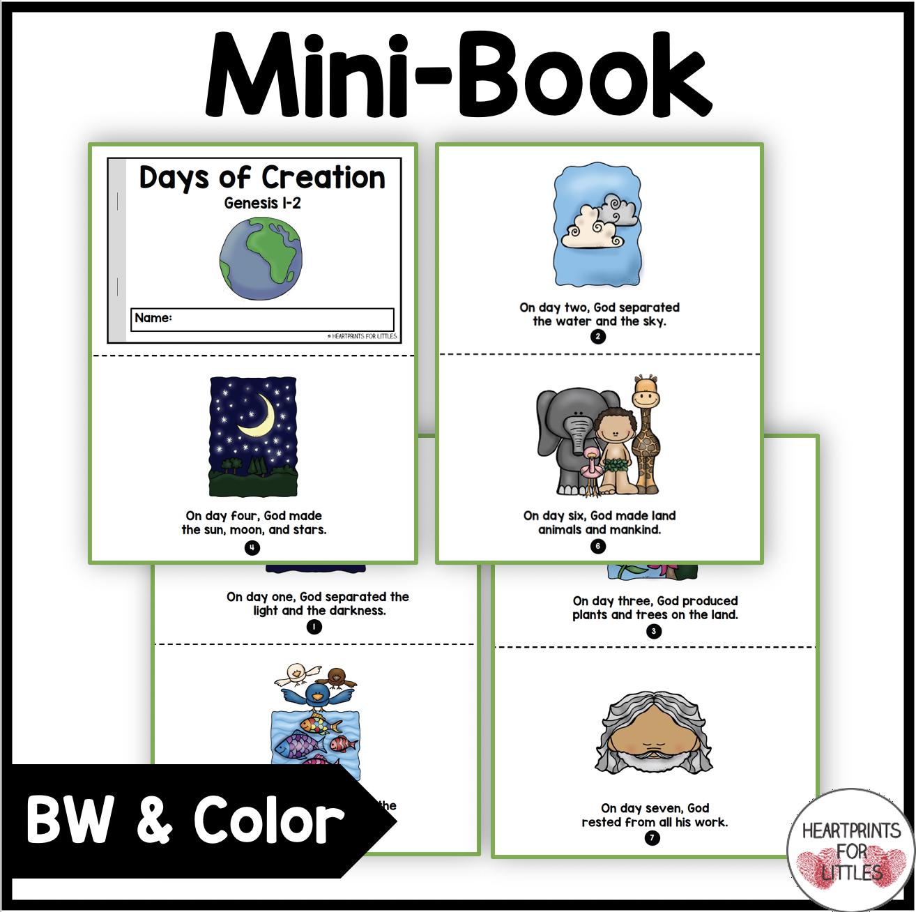 7 Days of Creation Bible Story Sequencing Activities (digital Download ...