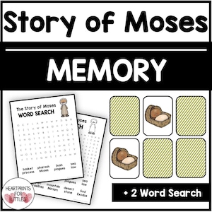 Moses Bible Story Games, Bingo, Memory Match, Scavenger Hunt & More ...