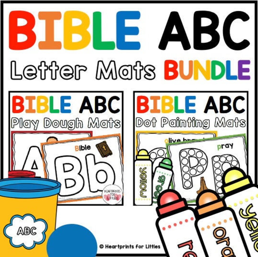 Bible Alphabet Letter Mats, Playdough Mats, Dot Marker Mats, Preschool ...