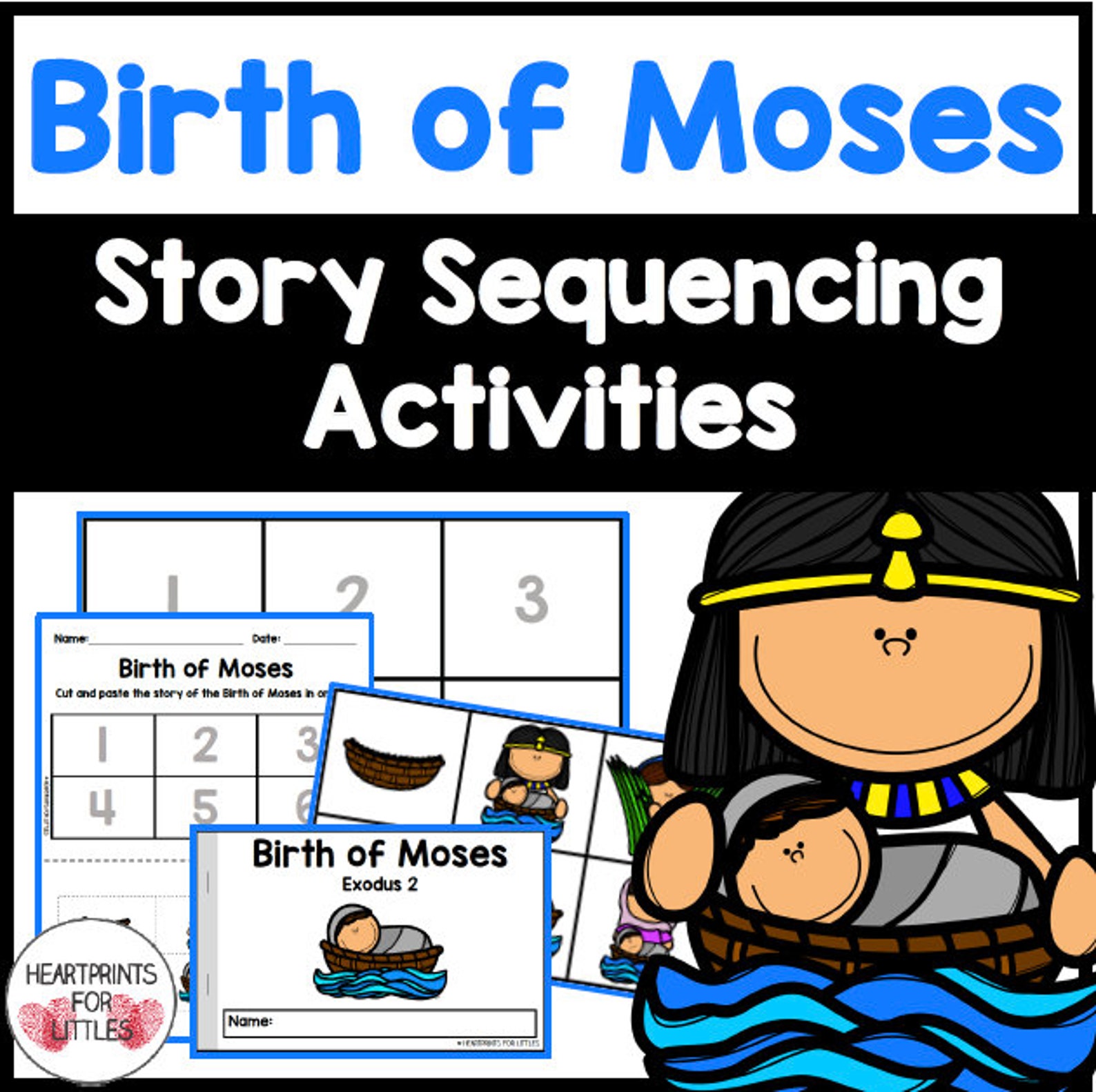 Moses Bible Story Sequencing Activities for Kids Homeschool - Etsy