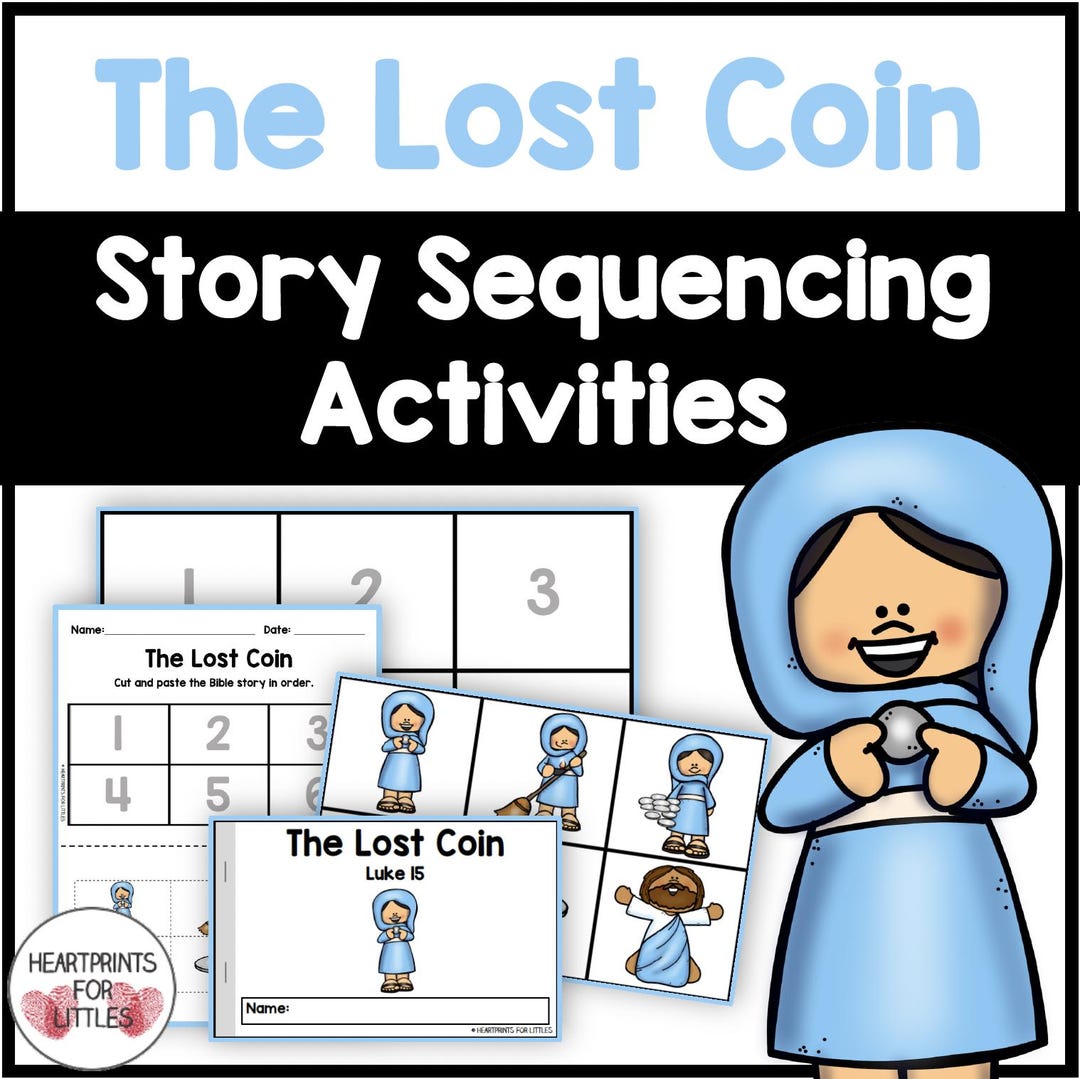The Parable of the Lost Coin Bible Story Sequencing Activities for Kids ...