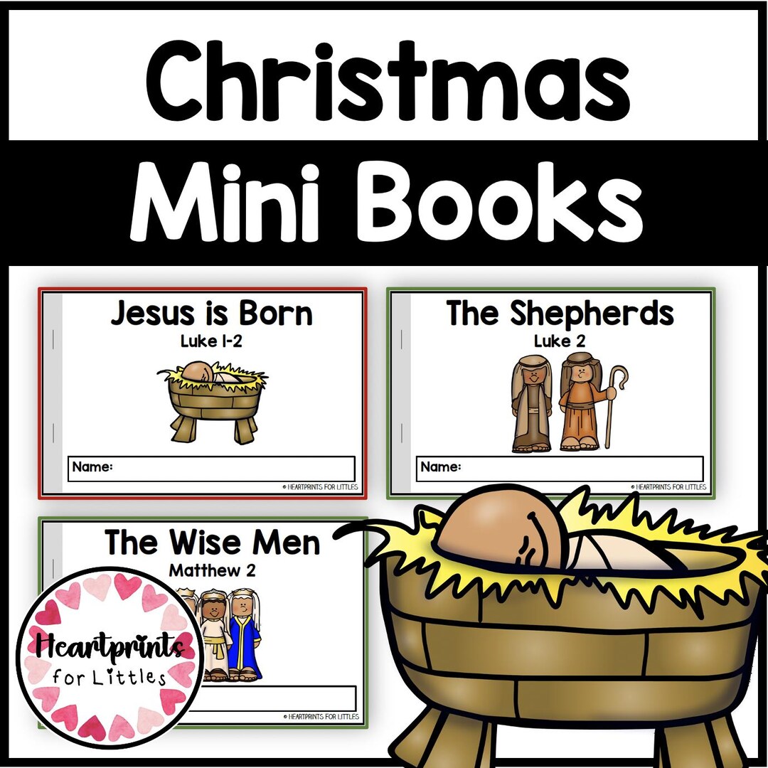Christmas Bible Story Mini Books, the Nativity, Homeschool and Sunday ...