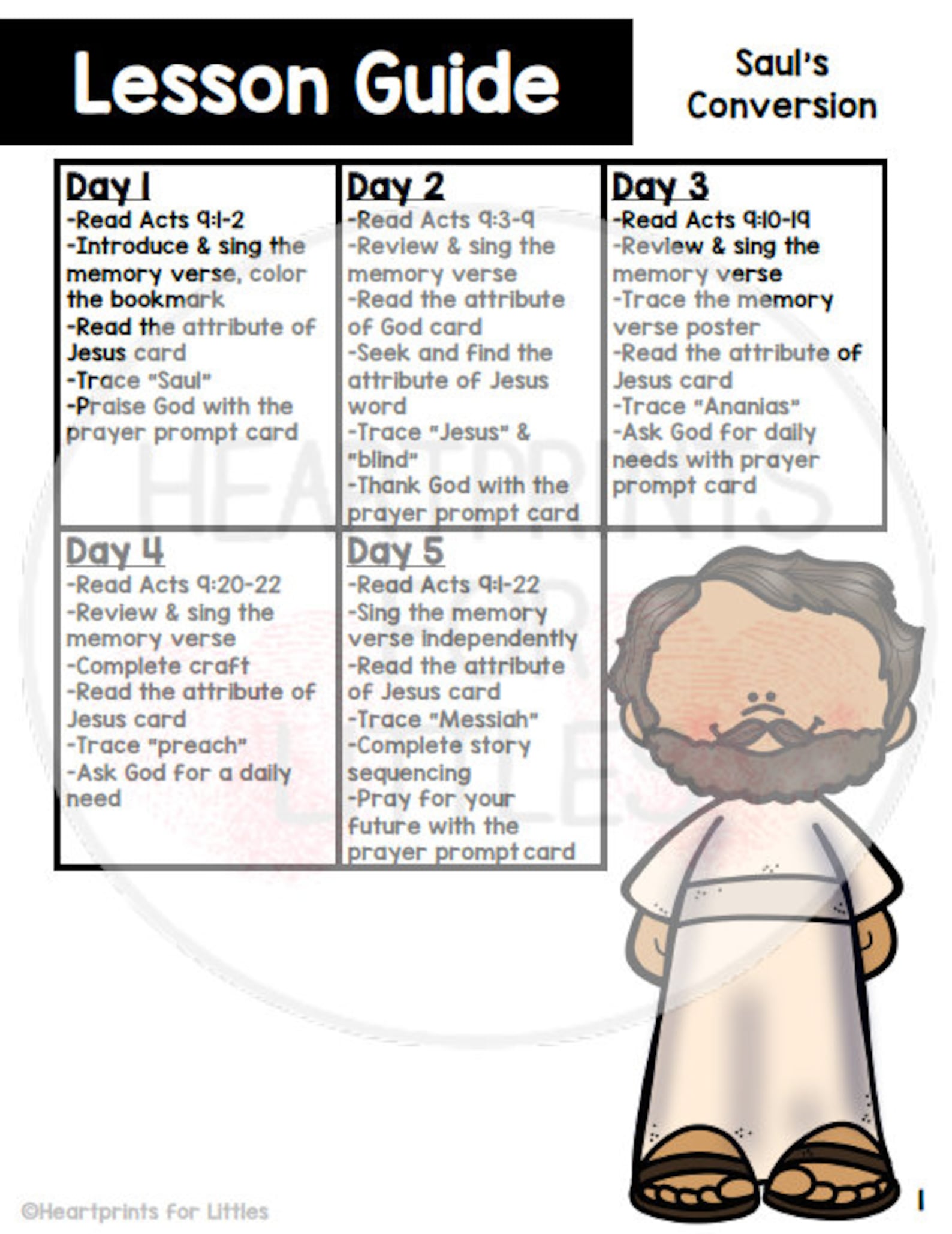 Saul's Conversion Bible Lesson, Acts 9, Homeschool & Sunday School ...