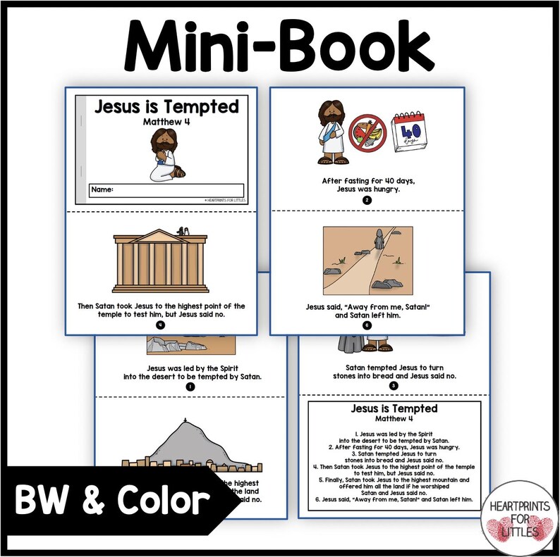 Jesus is Tempted in the Desert Bible Story Sequencing Activities ...
