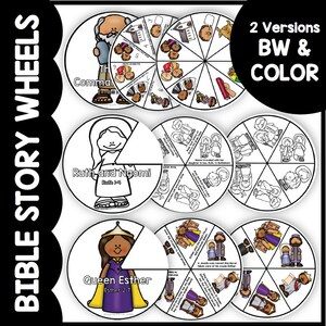 Old Testament Bible Story Wheels Bundle, Bible Story Crafts for Kids ...