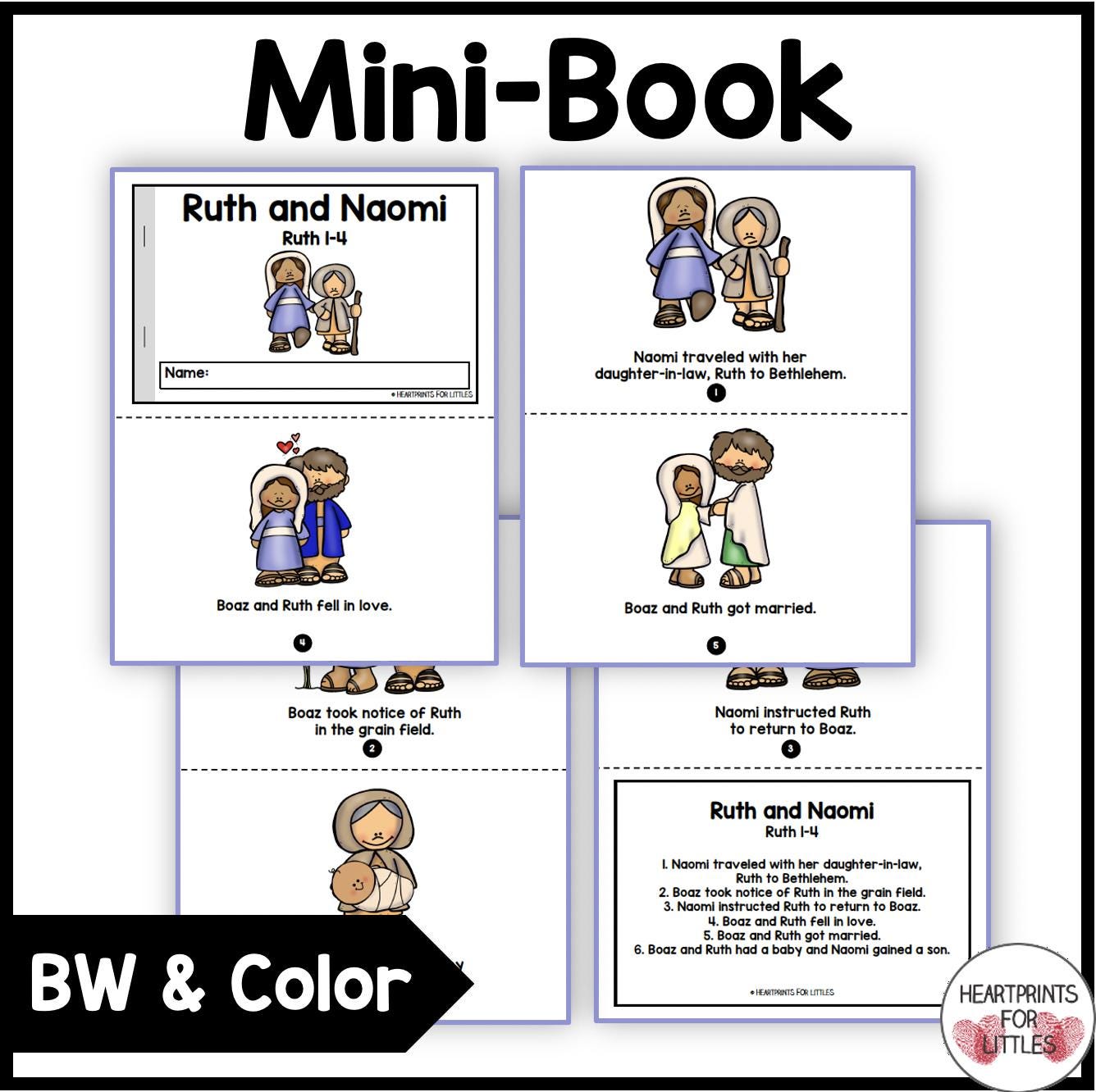 Ruth and Naomi Bible Story Sequencing Activities (digital Download) - Etsy