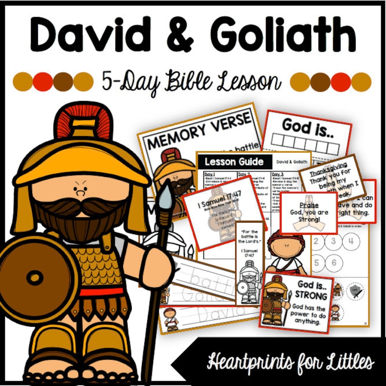 David and Goliath Bible Story Bundle 5-day Bible Lesson - Etsy