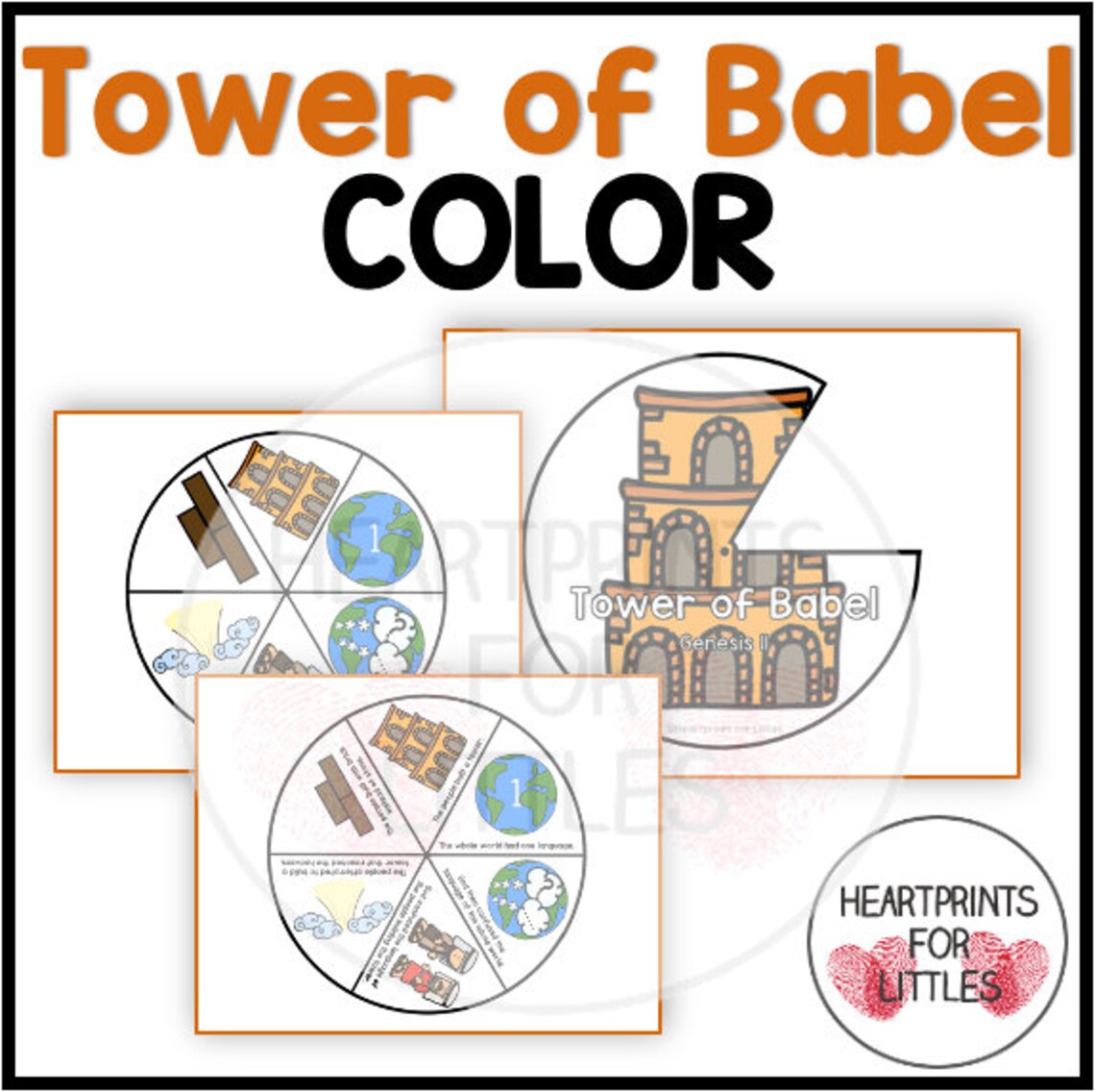 Tower of Babel Bible Story Wheel, Genesis 11, Bible Story Craft, Sunday ...
