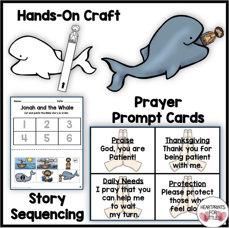 Jonah and the Whale Bible Lesson, Homeschool & Sunday School Activities ...