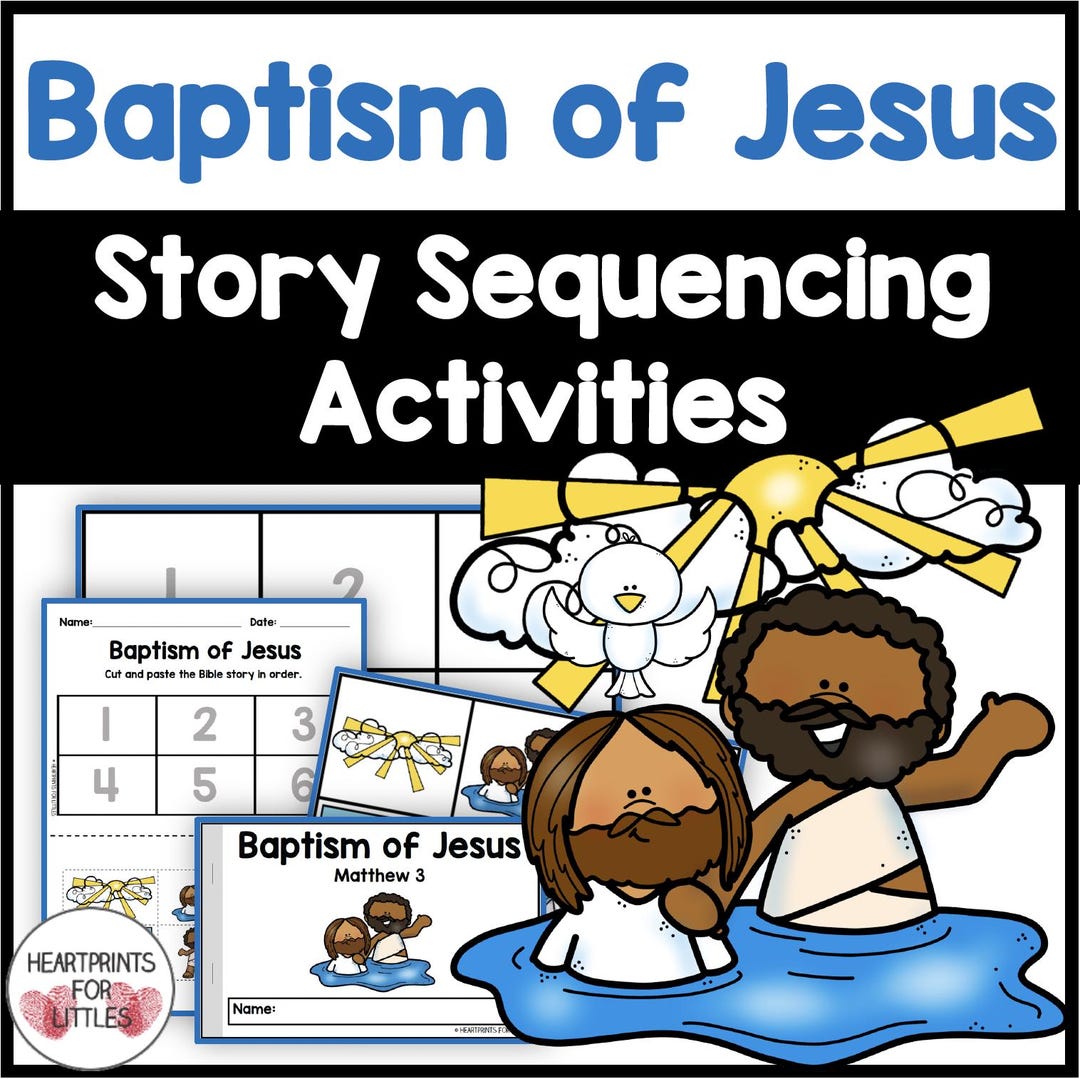Baptism of Jesus Bible Story Sequencing Activities (digital Download ...