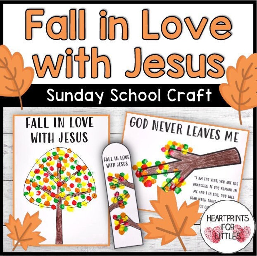 Fall in Love With Jesus Crafts for Kids, Fall Christian Crafts, Finger ...