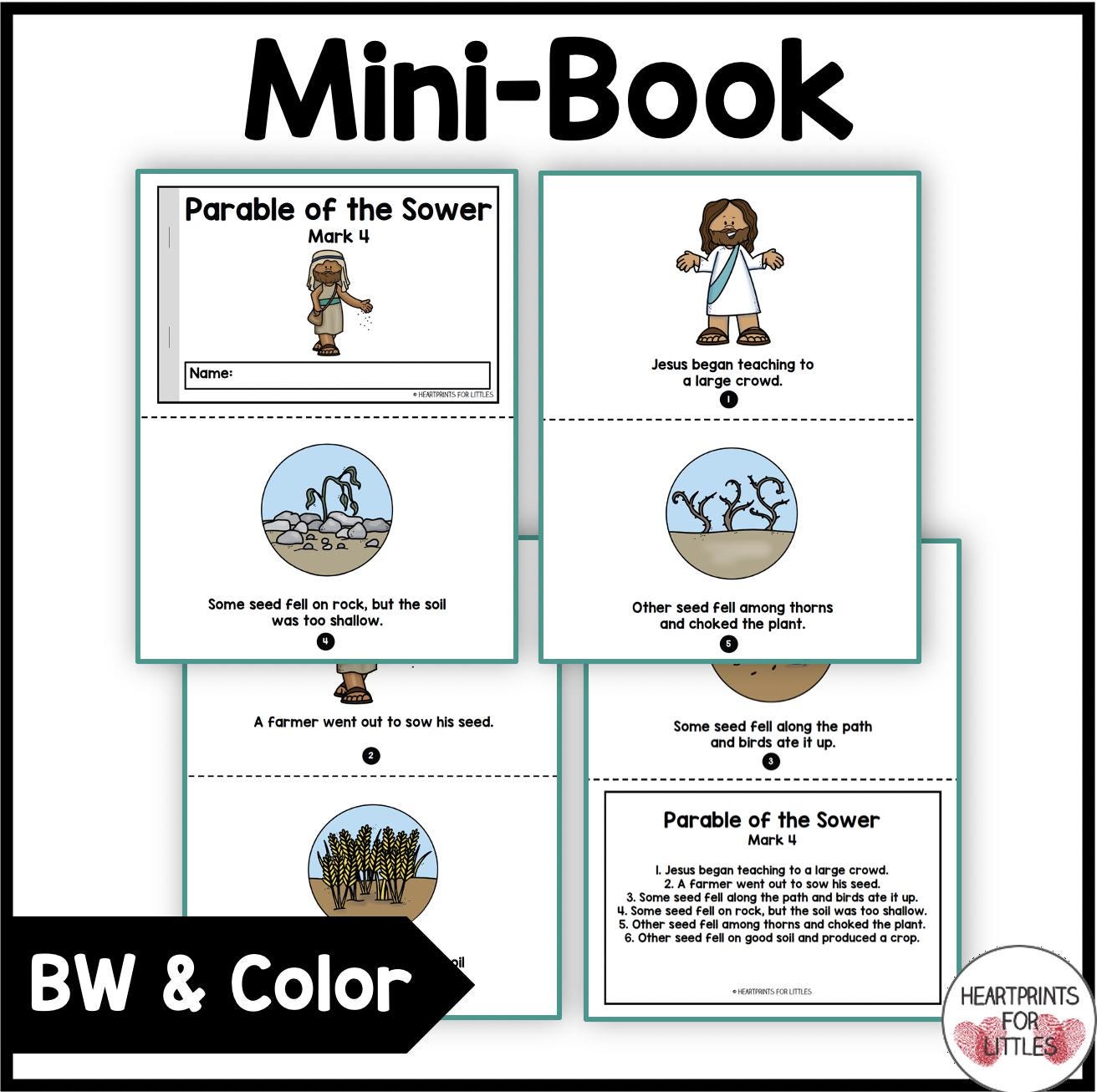 Parable of the Sower Bible Story Sequencing Activities (digital ...