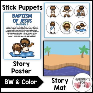 Baptism of Jesus Bible Story Retelling Activities for Kids, Homeschool ...