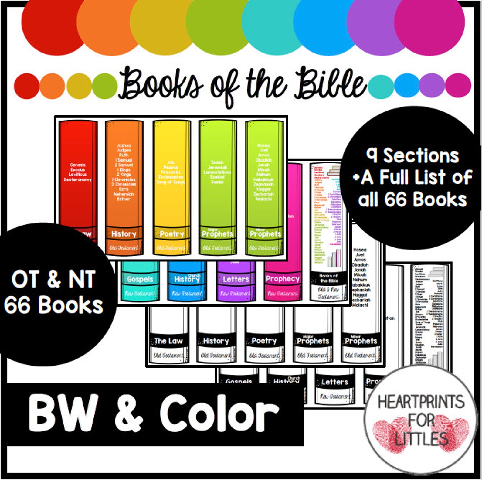 Books of the Bible Bookmarks, Old & New Testament (digital Download) - Etsy