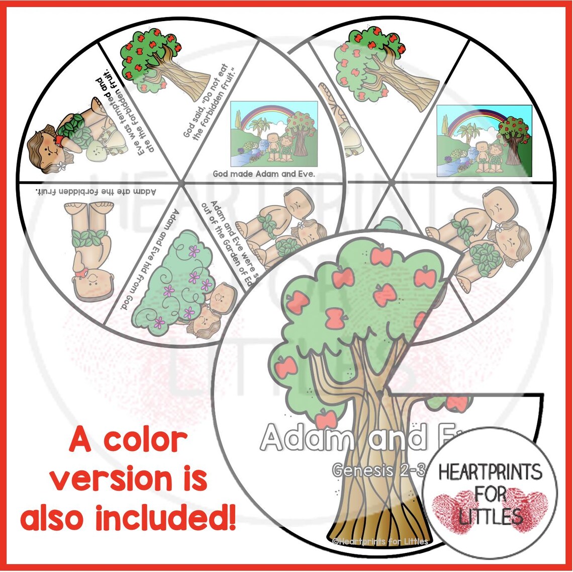 Adam and Eve Bible Story Wheel, Garden of Eden, Bible Craft, Sunday ...