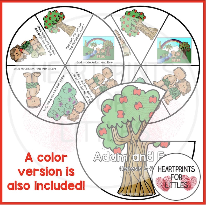 Adam and Eve Bible Story Wheel, Garden of Eden, Bible Craft, Sunday ...