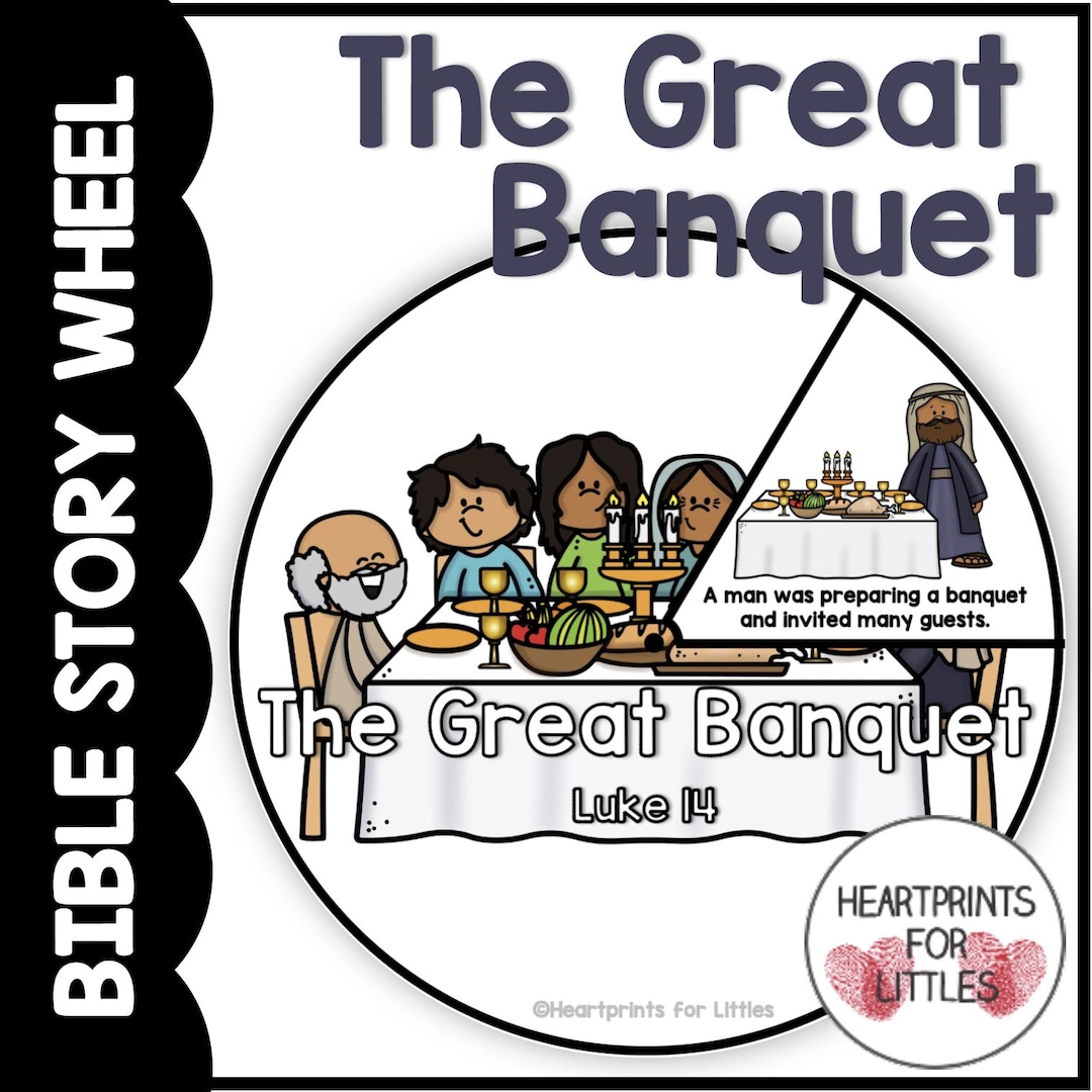 The Parable of the Great Banquet Bible Story Wheel, Bible Craft, Luke ...
