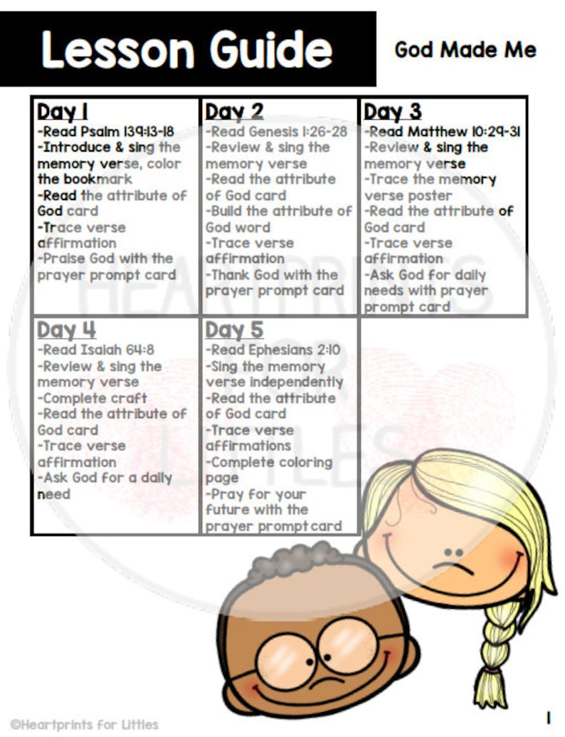 God Made Me Bible Lesson, Homeschool & Sunday School Activities ...