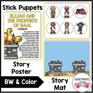 Elijah and the Prophets of Baal Bible Story Retelling Activities ...
