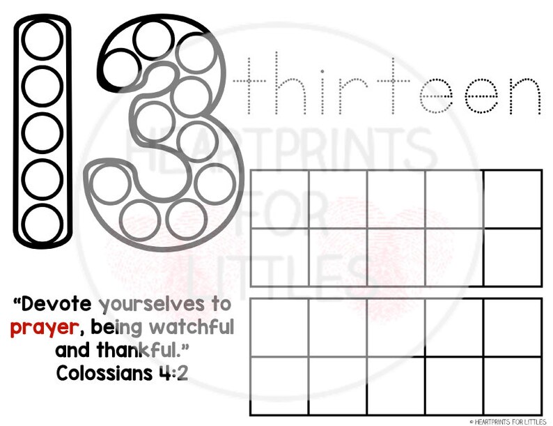 Bible Number Mats Playdough Mats Dot Marker Mats Preschool - Etsy