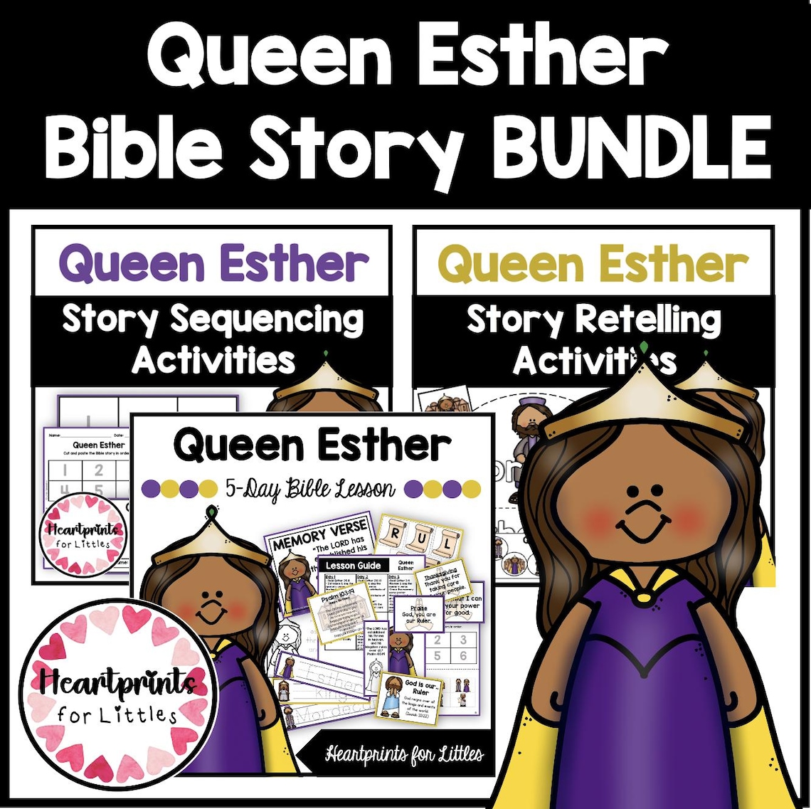 Queen Esther Bible Story Bundle, Bible Story Activities, 1 FREE Product ...