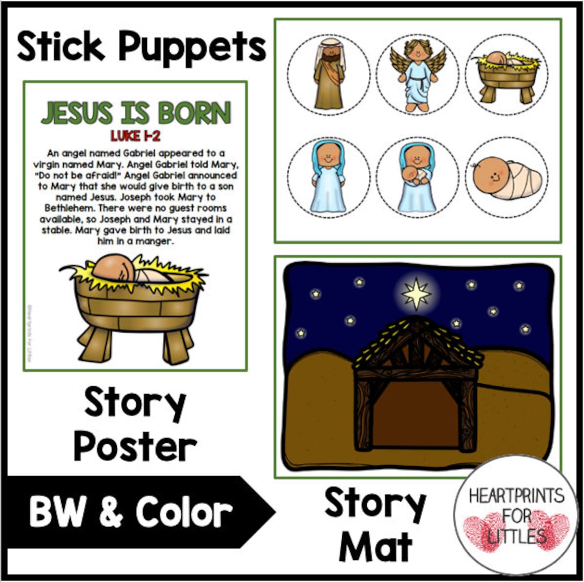 The Birth of Jesus Bible Story Retelling Activities for Kids - Etsy