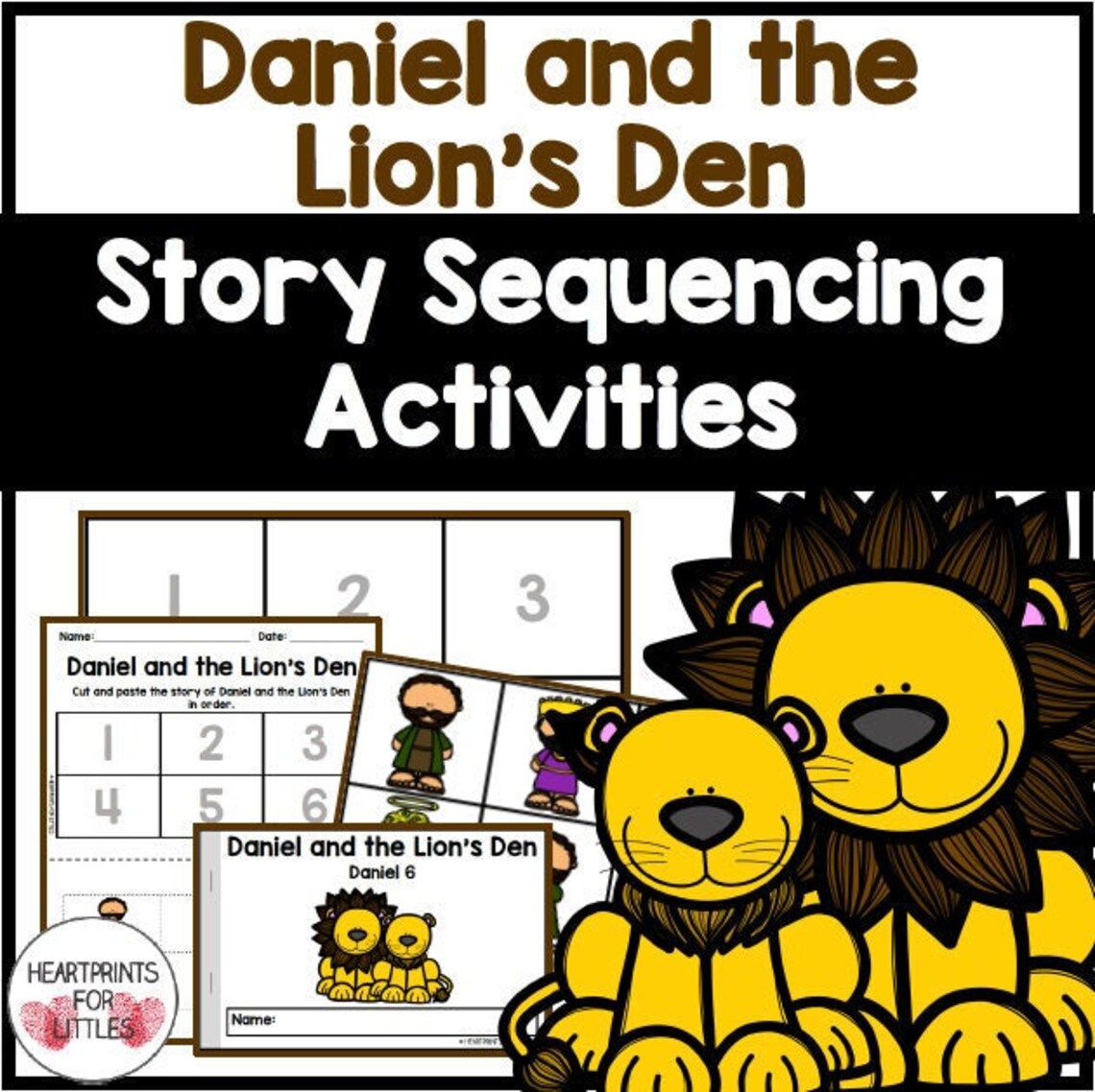 Daniel and the Lion's Den Bible Story Sequencing - Etsy