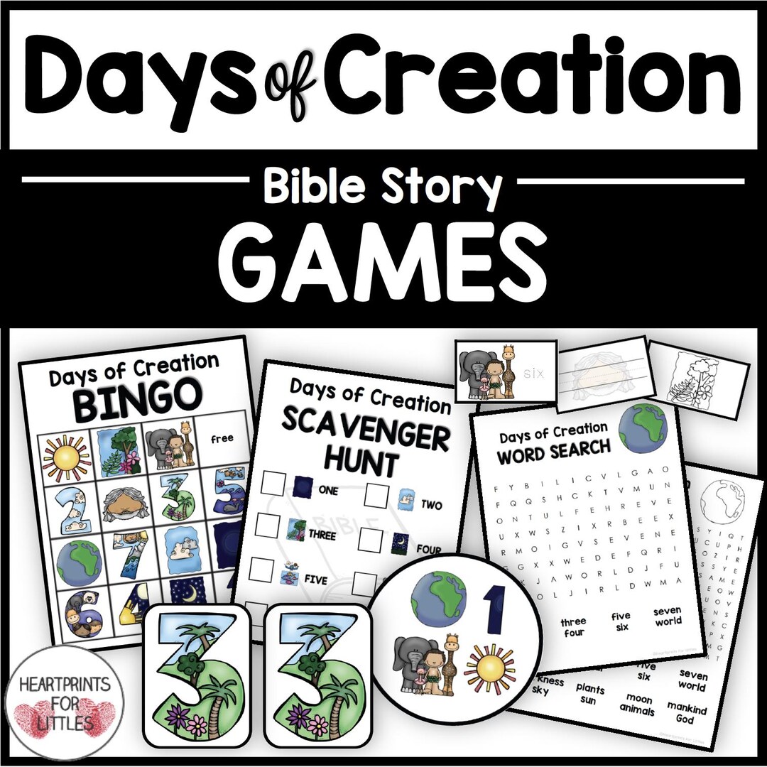 7 Days of Creation Bible Story Games, Bingo, Memory Match, & More ...