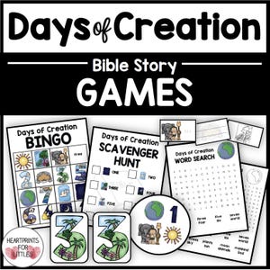 7 Days of Creation Bible Story Games, Bingo, Memory Match, & More ...