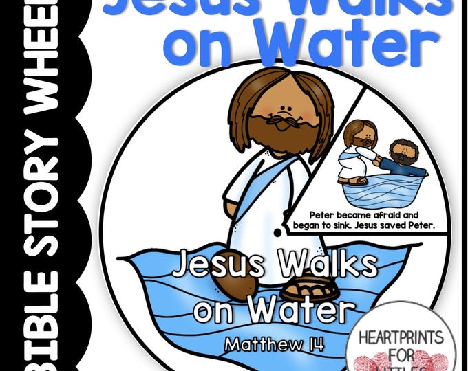 Jesus Walks on Water, Bible Story Poster, Jesus Miracles, Church ...
