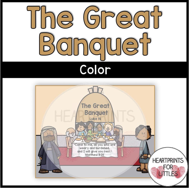 Great Banquet Bible Craft, Parable of Jesus, Sunday School (digital ...