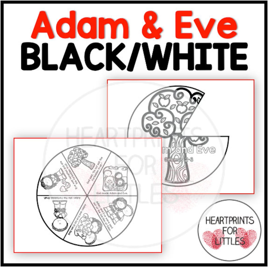 Adam and Eve Bible Story Wheel Garden of Eden Bible Story - Etsy