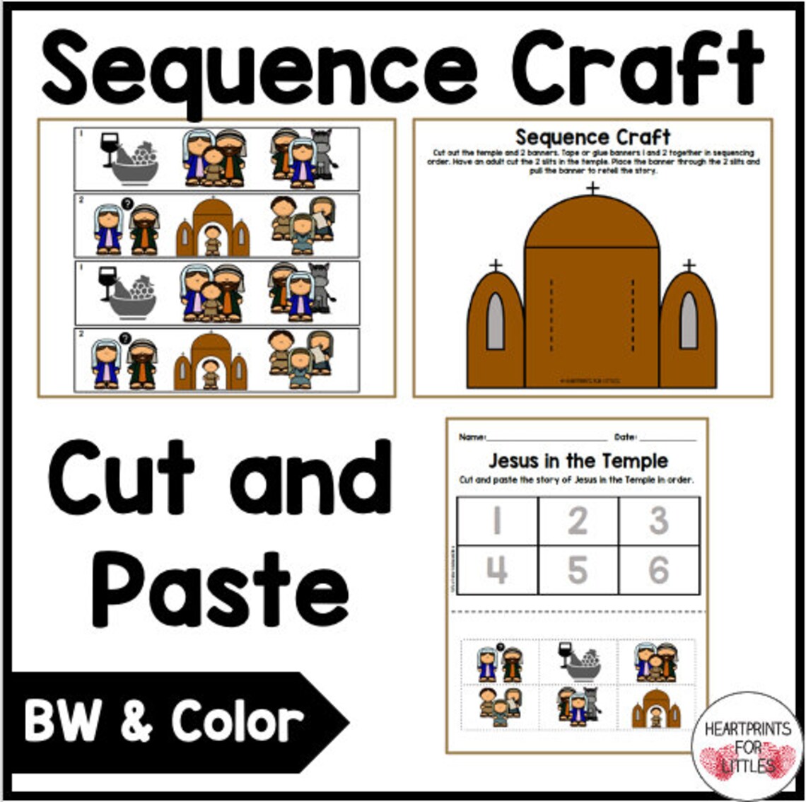 Jesus in the Temple Bible Story Sequencing Activities for | Etsy