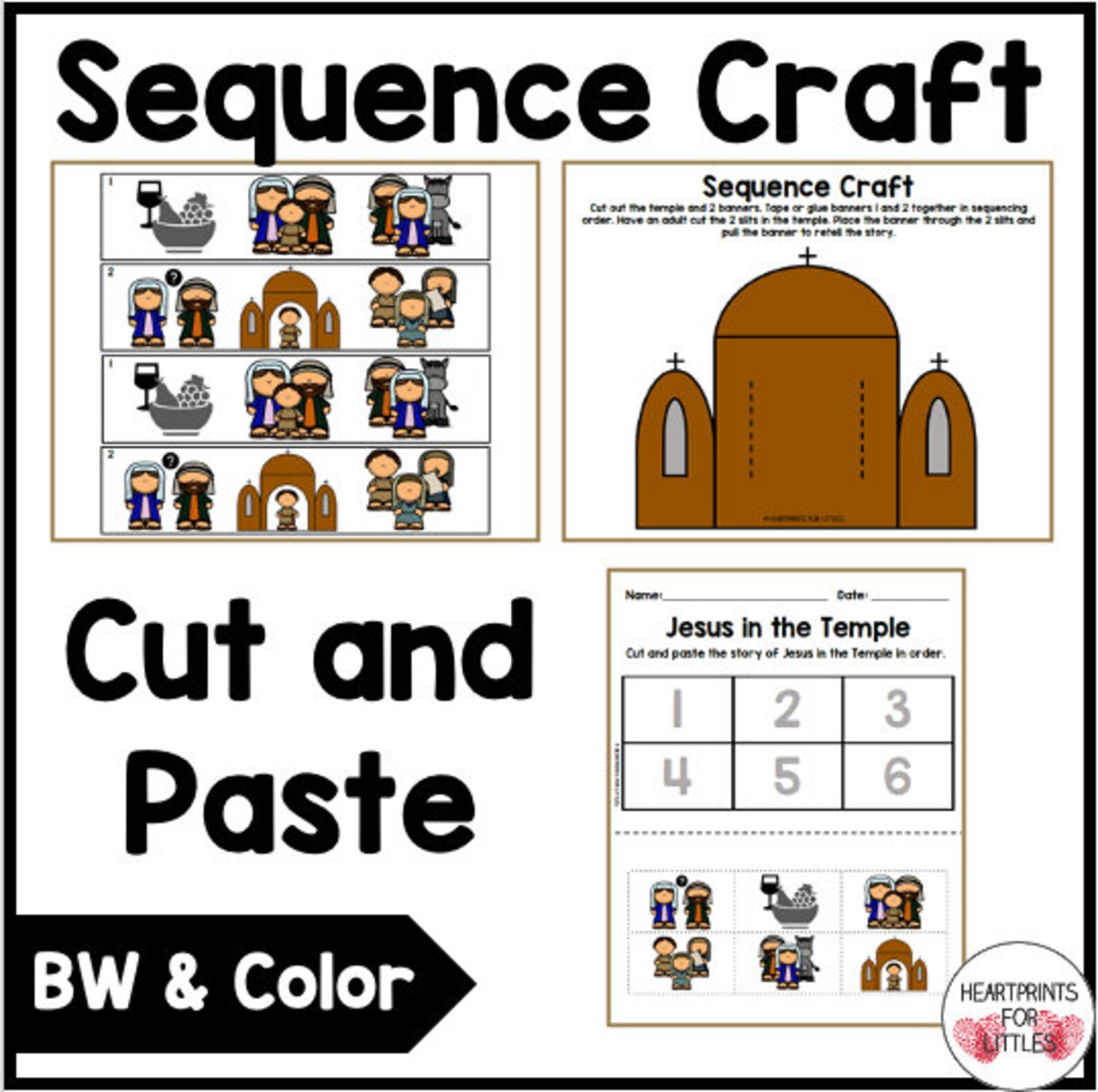 Jesus in the Temple Bible Story Sequencing Activities for - Etsy