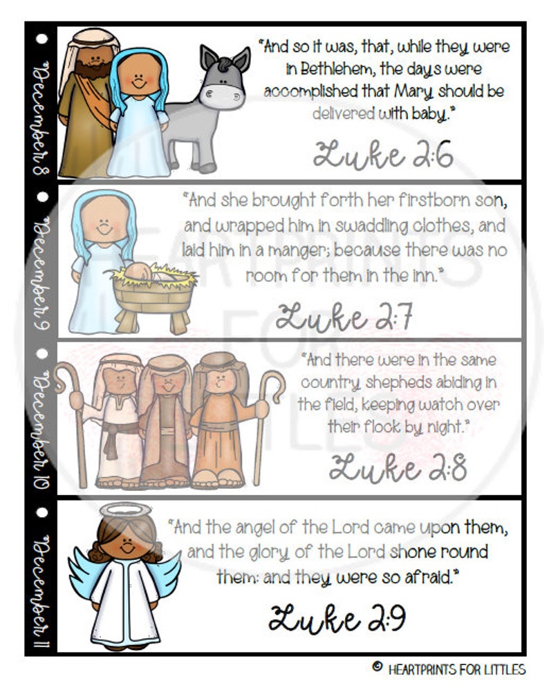 Advent Story Cards for Kids Christmas Story Cards Bible | Etsy Canada