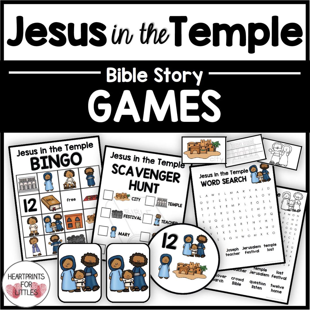 Jesus in the Temple Bible Story Games, Bingo, Memory Match, & More ...