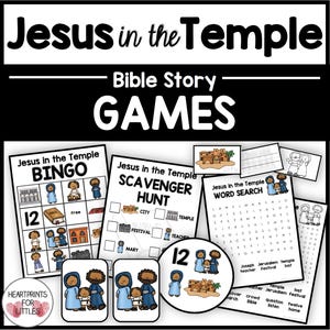 Jesus in the Temple Bible Story Games, Bingo, Memory Match, & More ...
