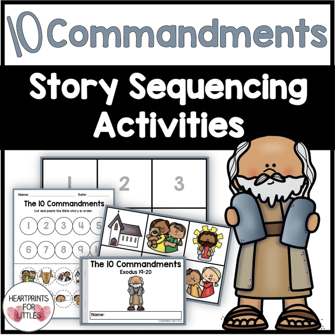 10 Commandments Bible Story Sequencing Activities (digital Download) - Etsy