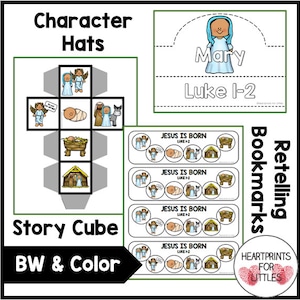 The Birth of Jesus Bible Story Retelling Activities (digital Download ...
