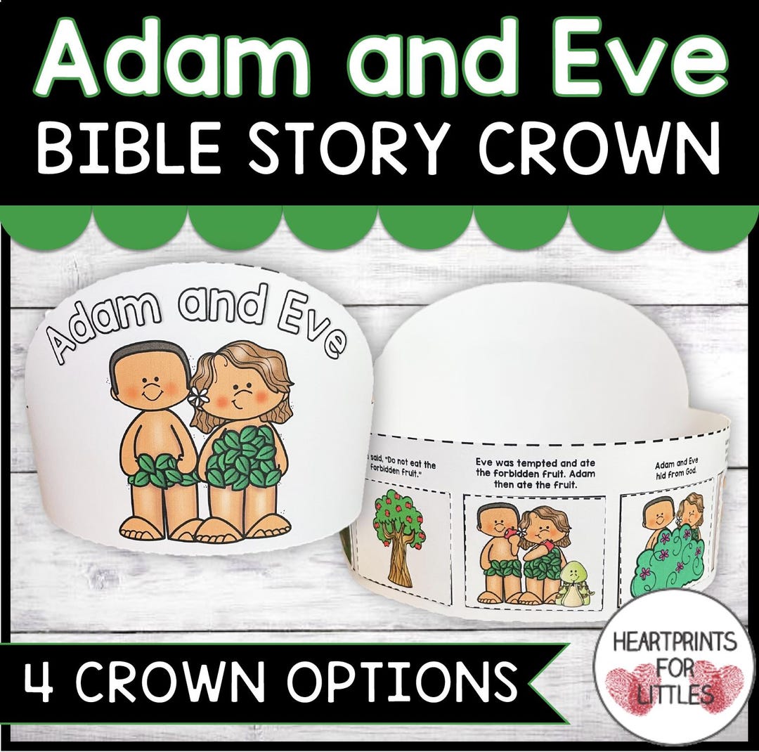 Adam and Eve Bible Story Crown, Bible Headband, Christian Craft, Sunday ...