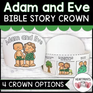 Adam and Eve Bible Story Crown, Bible Headband, Christian Craft, Sunday ...