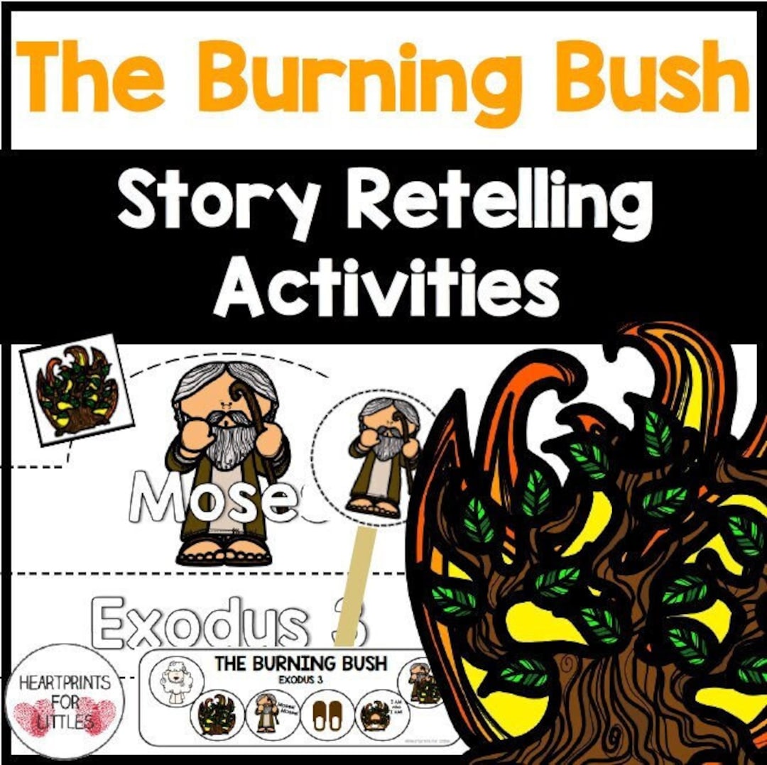 Moses and the Burning Bush Bible Story Retelling Activities for Kids ...