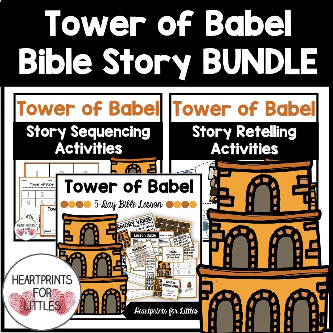 Tower of Babel Bible Story Bundle, 5-day Bible Lesson, Sequencing ...